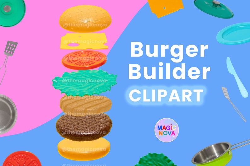 Burger Builder Clipart Set - Etsy