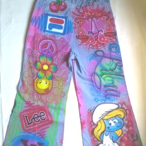 90s Airbrush Denim Overalls (you Provide the Overalls): Fully Covered ...