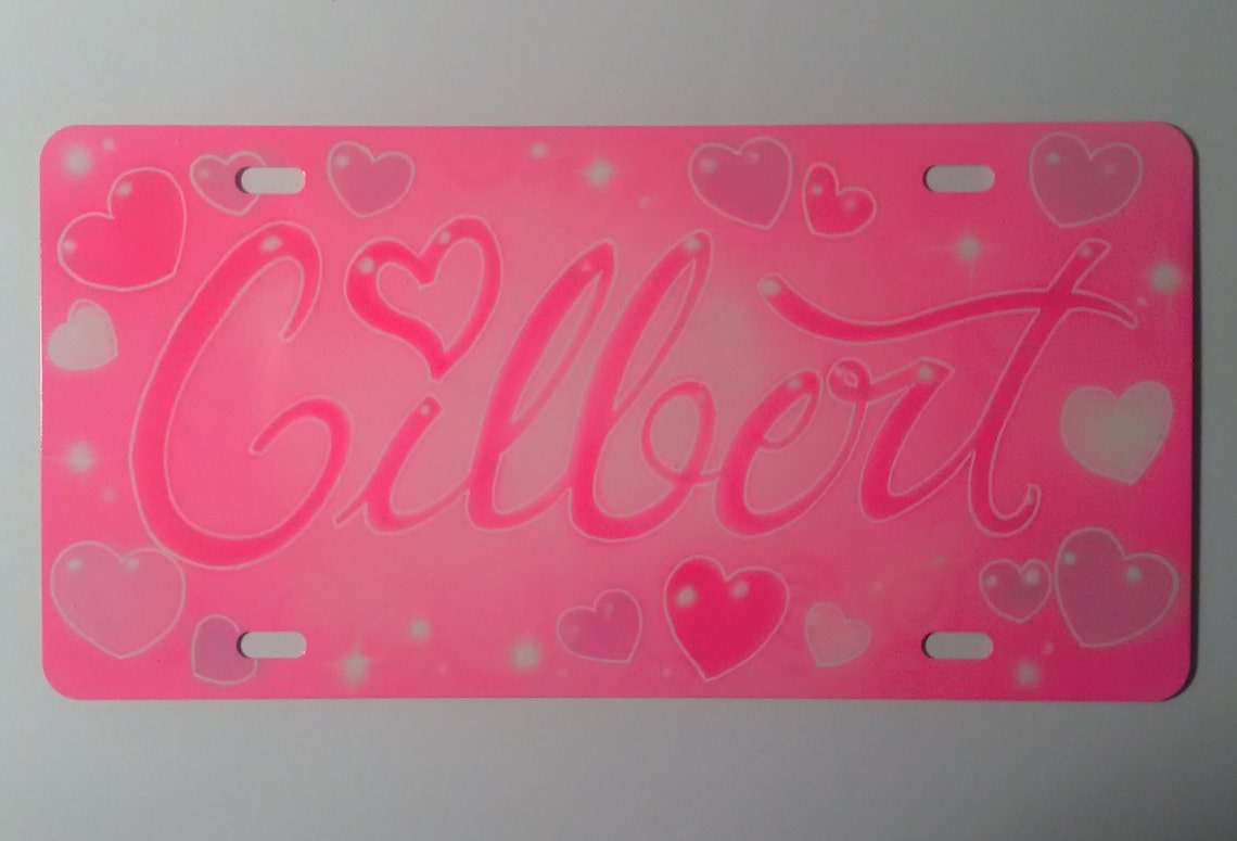 Airbrush Name Plate, Custom License Plate, Name Tag, Airbrush Tag ...