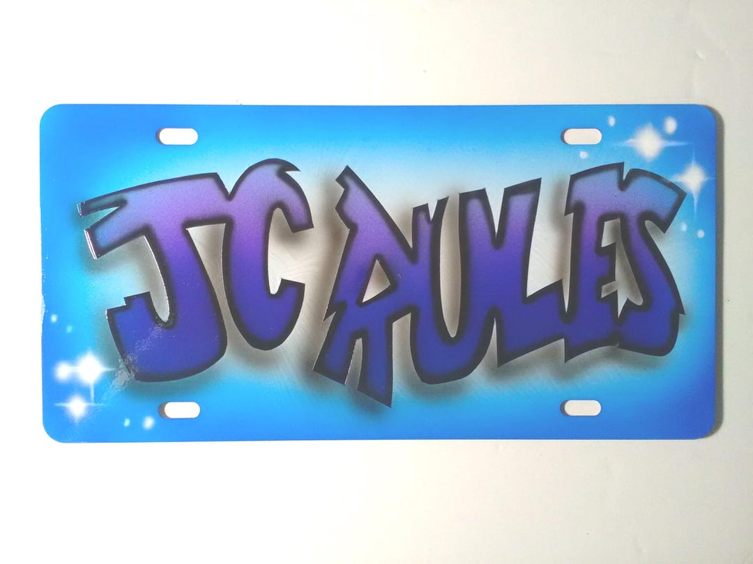Custom Airbrush License Plate: Personalized Name Plate Tag - Etsy