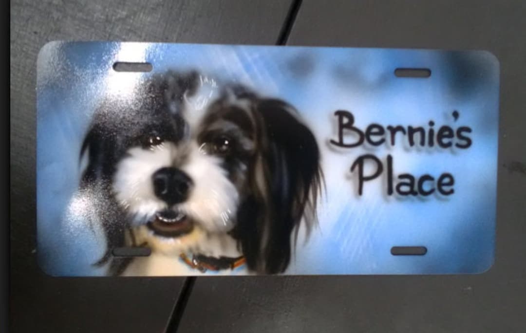Dog Airbrush Plate, Dog License Plate, Dog Airbrush Tag, Dog Tag, My ...