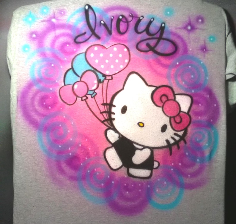Hello Kitty Airbrush Shirt - Etsy