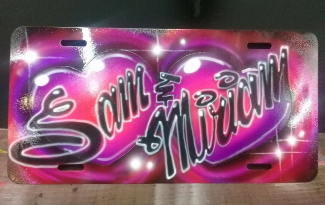 Couple License Plate, Heart License Plate, Couple Names, Lovers License ...