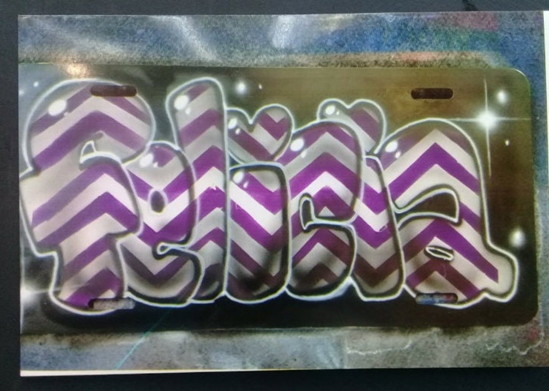 Airbrush Name Plate Custom License Plate Name Tag Airbrush - Etsy