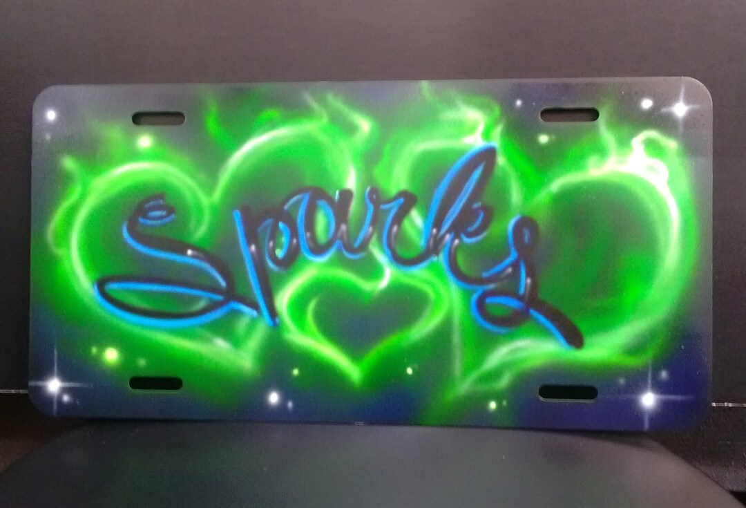Airbrush Name Plate, Custom License Plate, Name Tag, Airbrush Tag ...