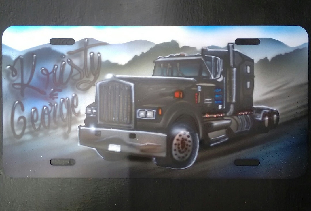 Custom Car Airbrush License Plate, Car Tag, Truck Tag, Airbrush Truck ...