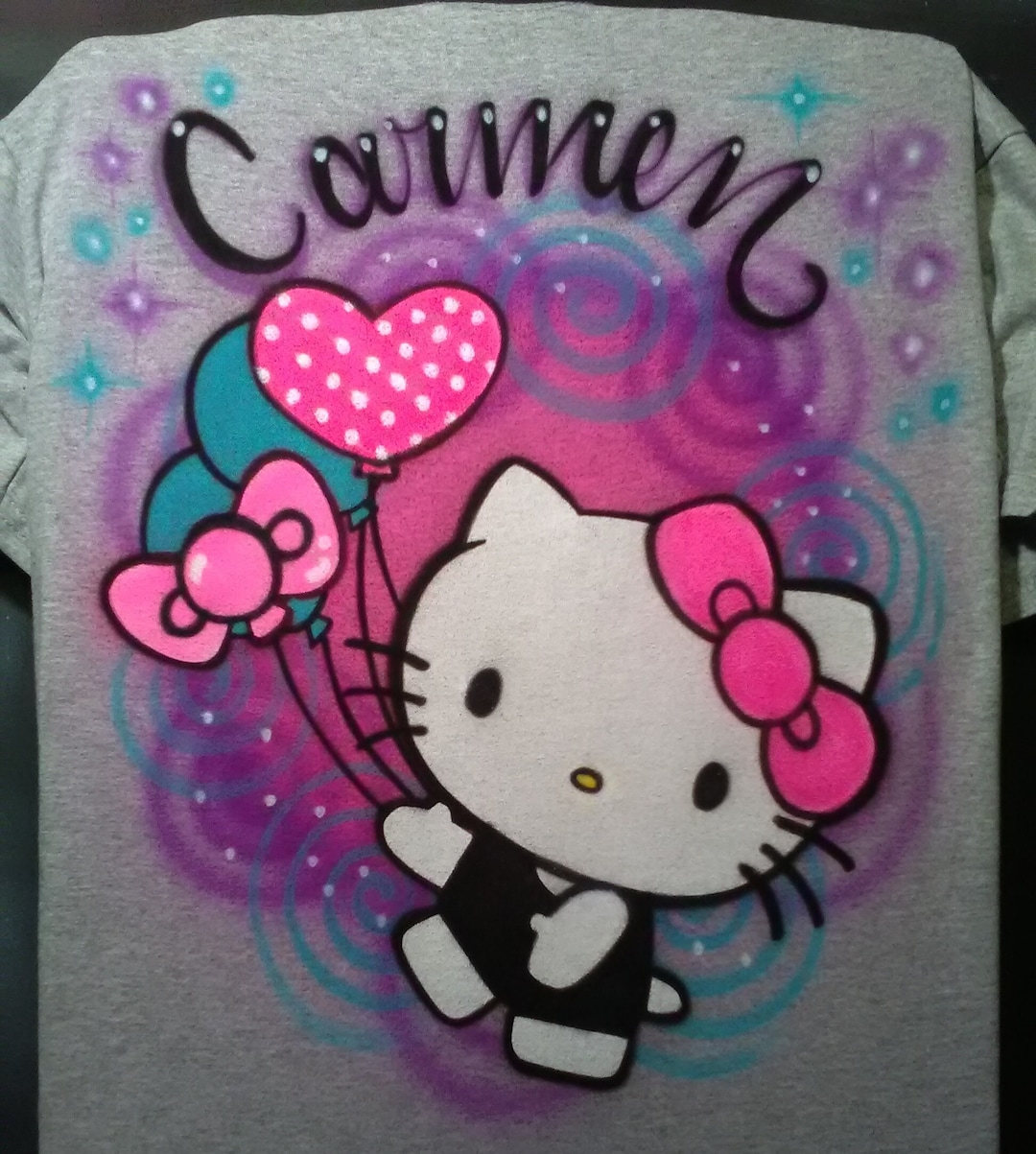 Hello Kitty Shirt, Hello Kitty, Custom Hello Kitty, Spray Shirt, Sanrio ...