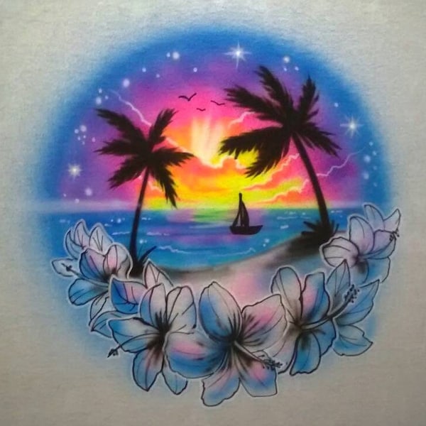 Airbrush Beach Scene - Etsy