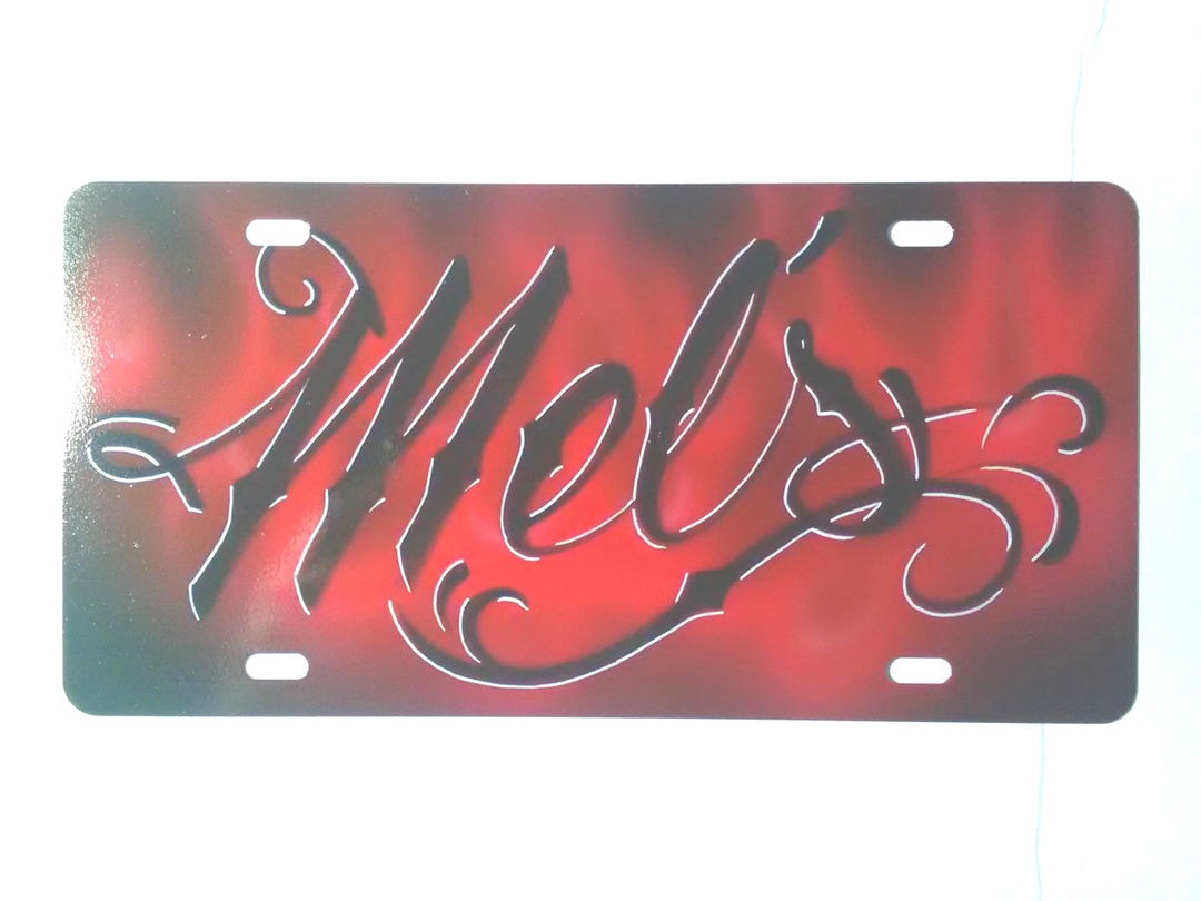 Custom Airbrush License Plate: Personalized Name Tag Vanity Plate - Etsy