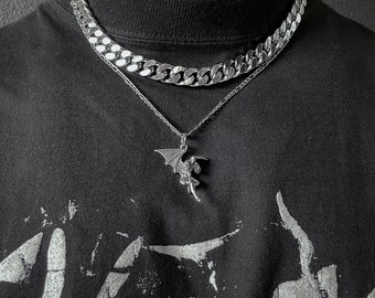 Fallen Angel Medallion Pendant Necklace | Etsy