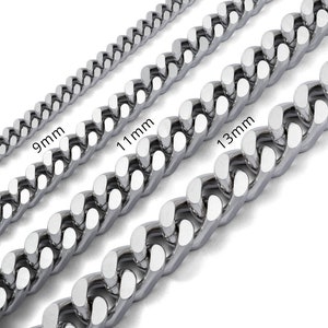 9mm Cuban Link Chain, 316L Stainless Steel, Chunky Necklace, Choker ...