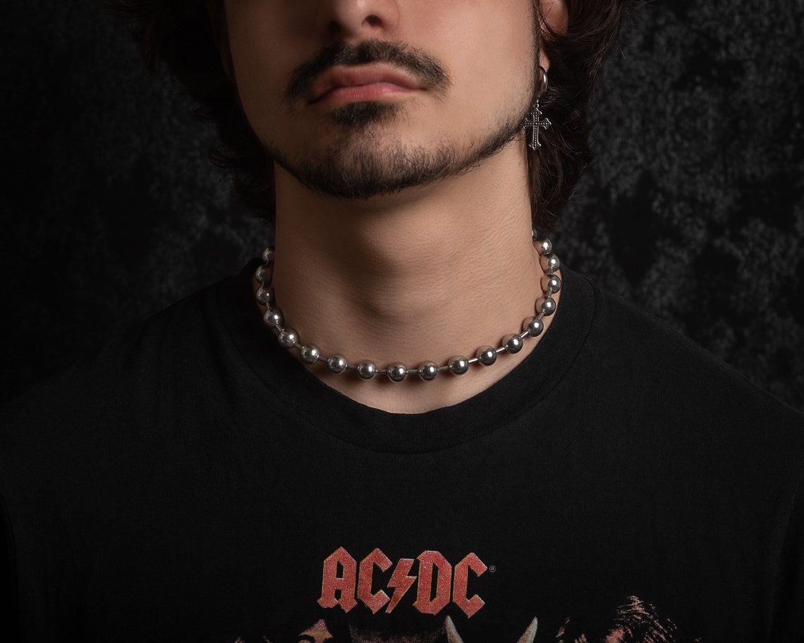 Punk Ball Chain Necklace 316L Stainless Steel 2000's - Etsy