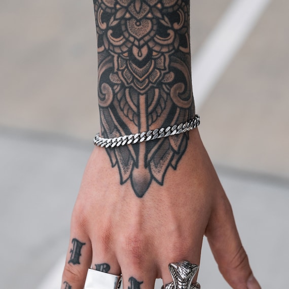 Cuban Link Chain Bracelet 6mm 316L Stainless Steel Mens - Etsy