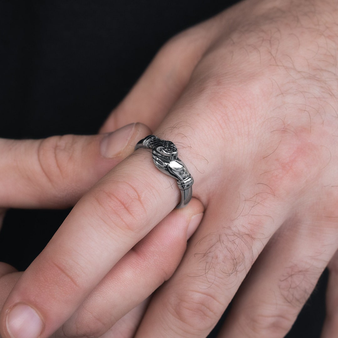 Snake's Handshake Ring 316L Stainless Steel Unique - Etsy