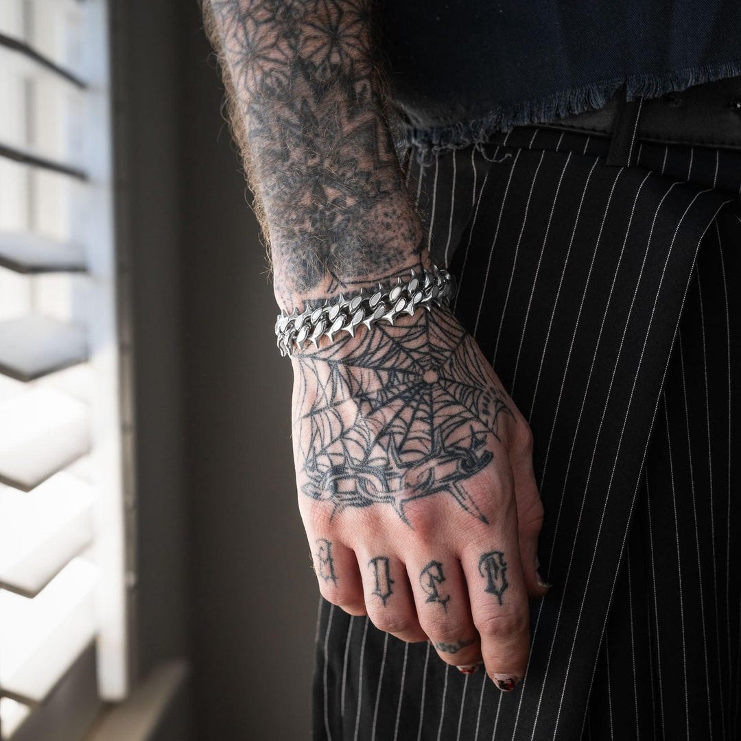 Chainsaw 11mm Spiked Cuban Bracelet, 316L Stainless Steel - Etsy