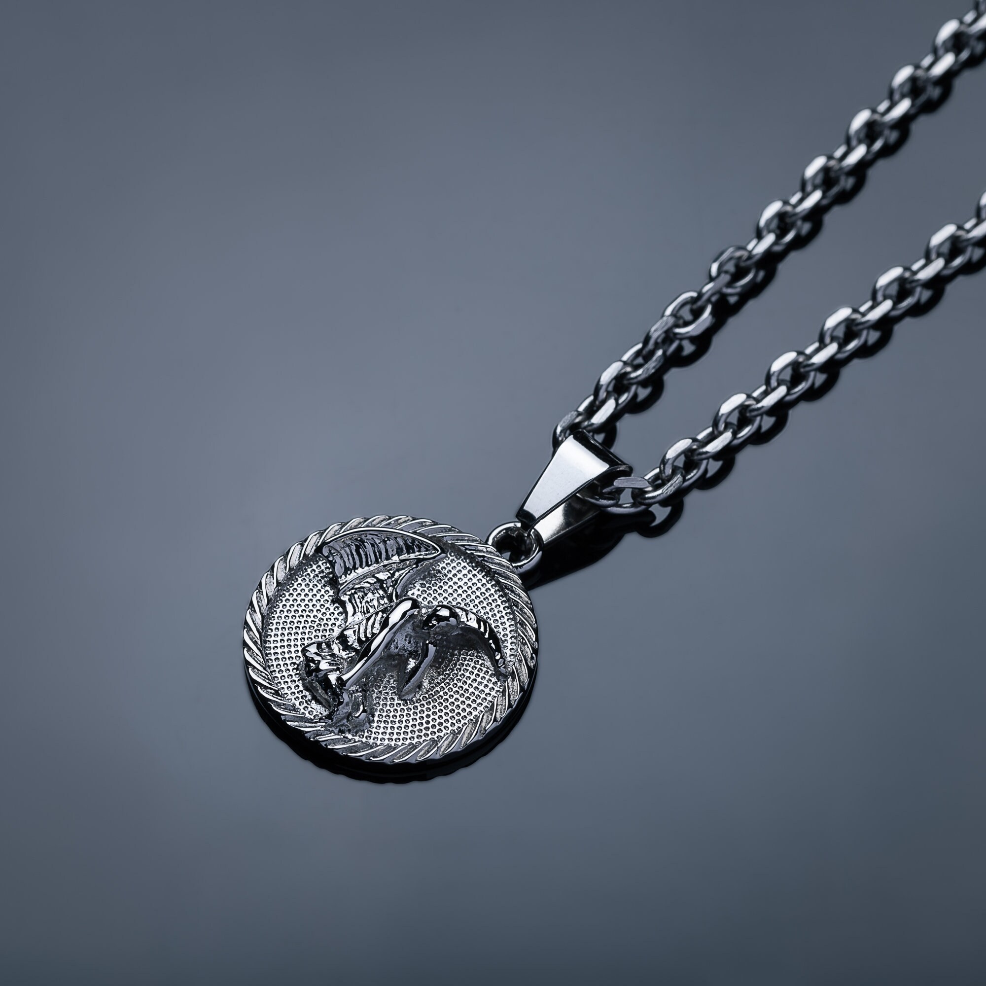 Fallen Angel Medallion Pendant Necklace | Etsy