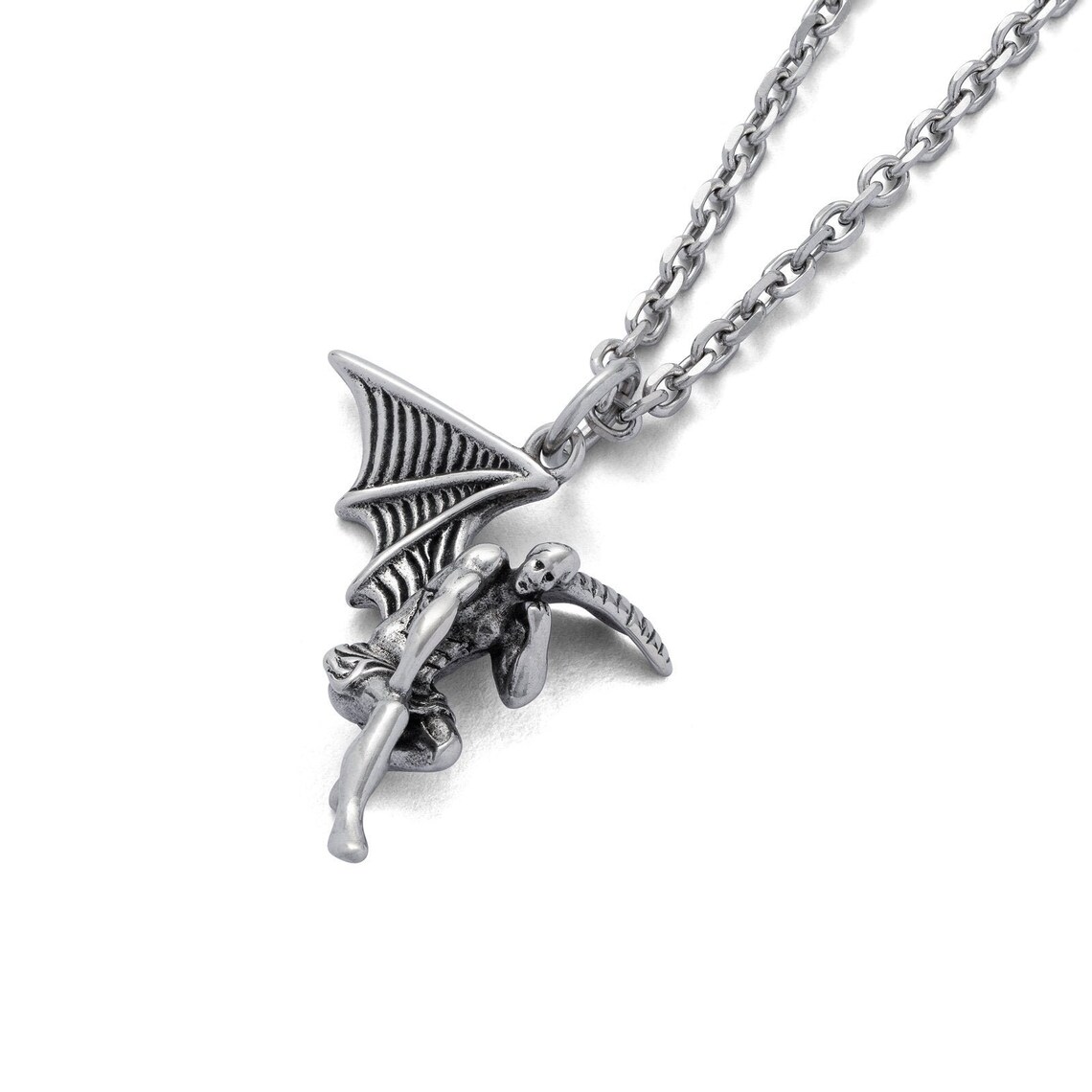 Fallen Angel Pendant Necklace, 316L Stainless Steel Chain - Etsy
