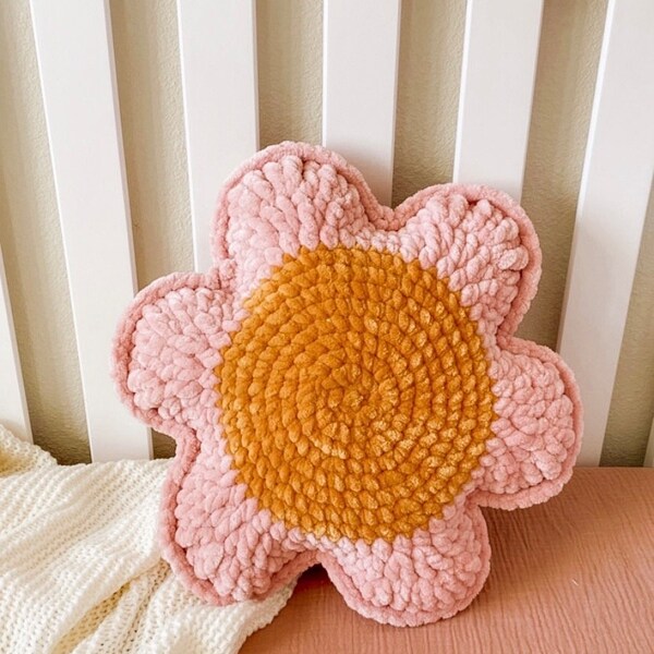 Pink Flower Pillow - Etsy