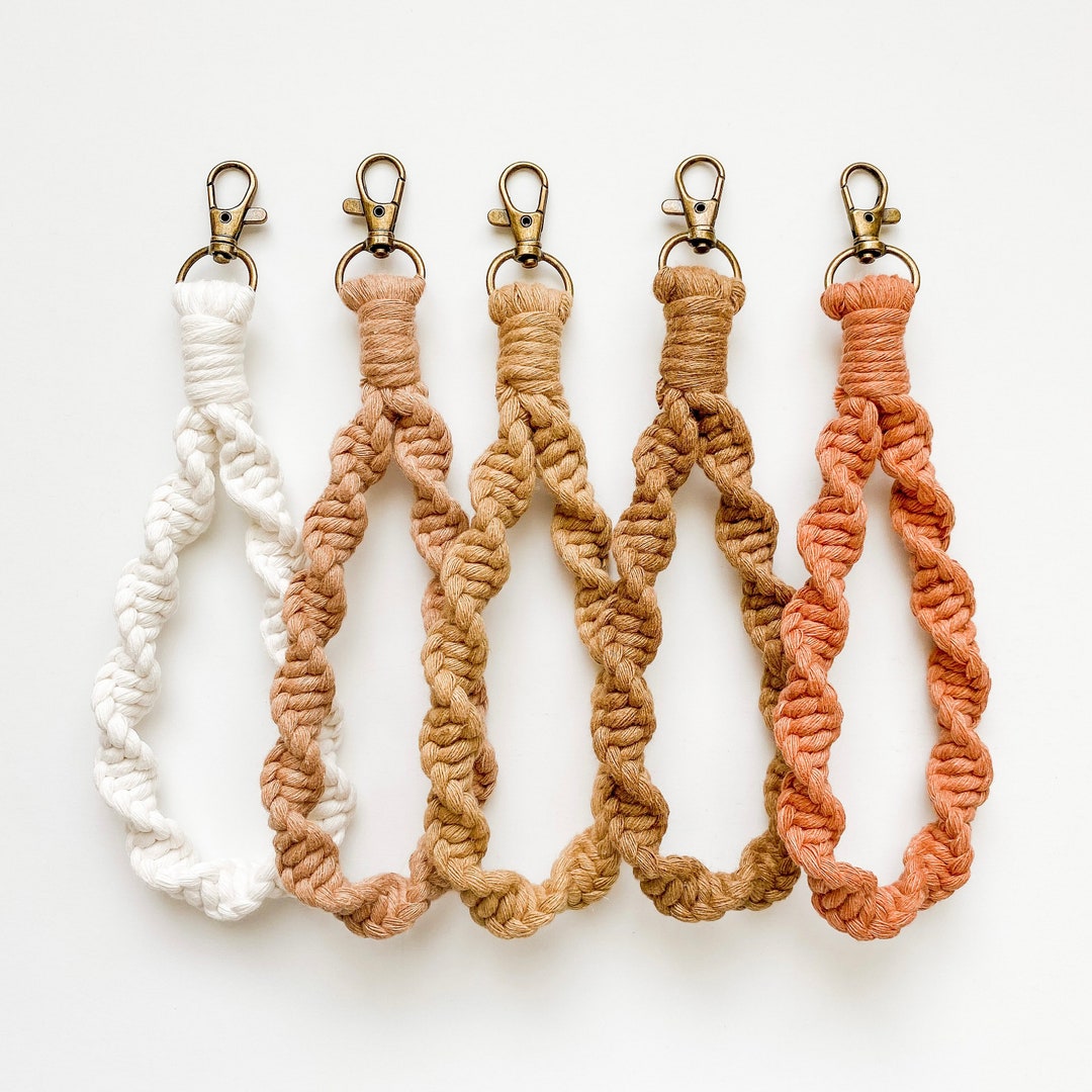 Macrame Wristlet | Boho Macrame Keychain | Boho Keychains | Boho ...