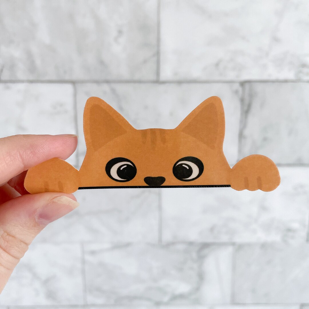 Peeking Cat Sticker, Peeping Cat, Cat on Edge, Cat Lovers, Gifts for ...