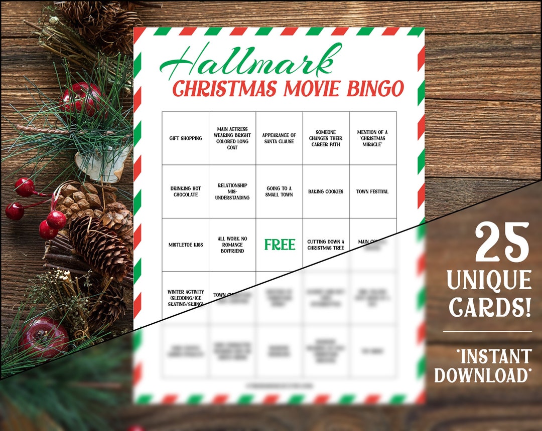 Hallmark Christmas Movie Bingo, Hallmark Bingo, Christmas Movie ...