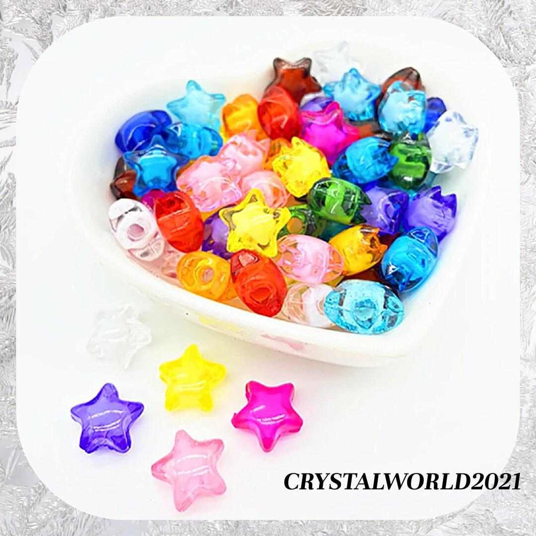 12MM 15MM Mixed Colour Acrylic Stars Shape Loose Beads for Jewellery ...