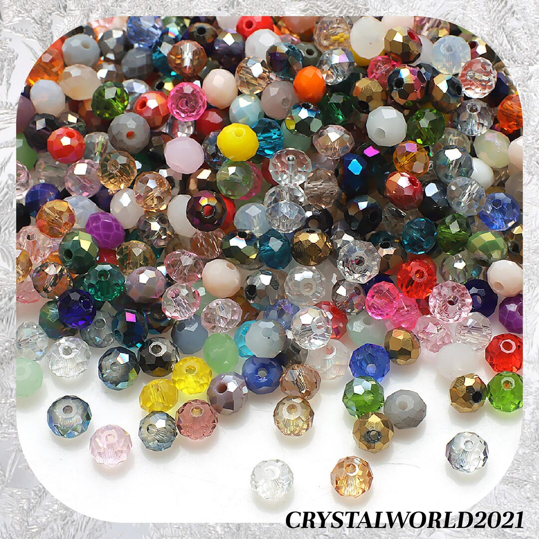 4MM 6MM 8MM Glass Crystal Beads Multicoloured Faceted Round Glass Beads ...