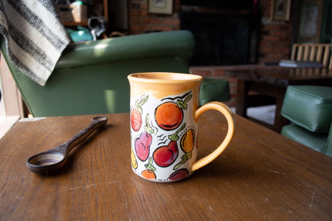 Handmade Pottery Gardening Series Cherry Tomato Mug - Etsy