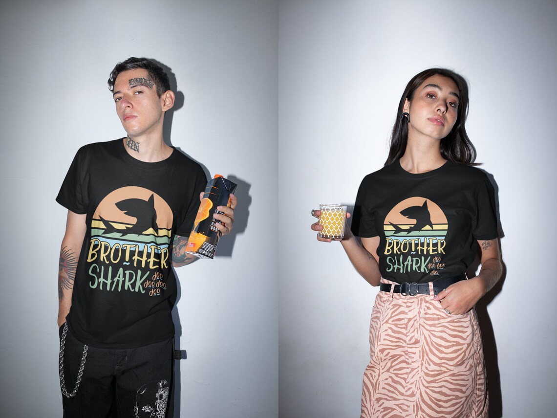 Brother Shark Doo Doo Doo Unisex 100% Cotton Gift for BROTHER - Etsy