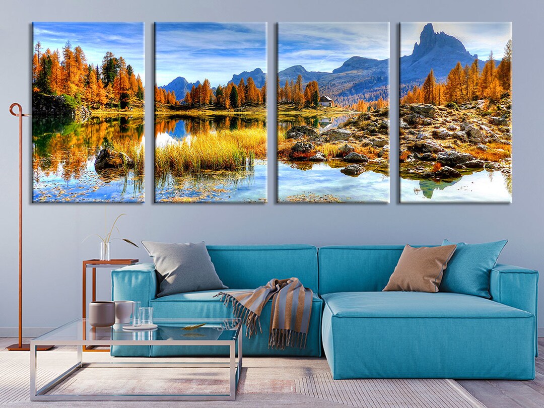 Dolomites Wall Decor Mountains Wall Art Decor Alpine Lake Wall Art ...