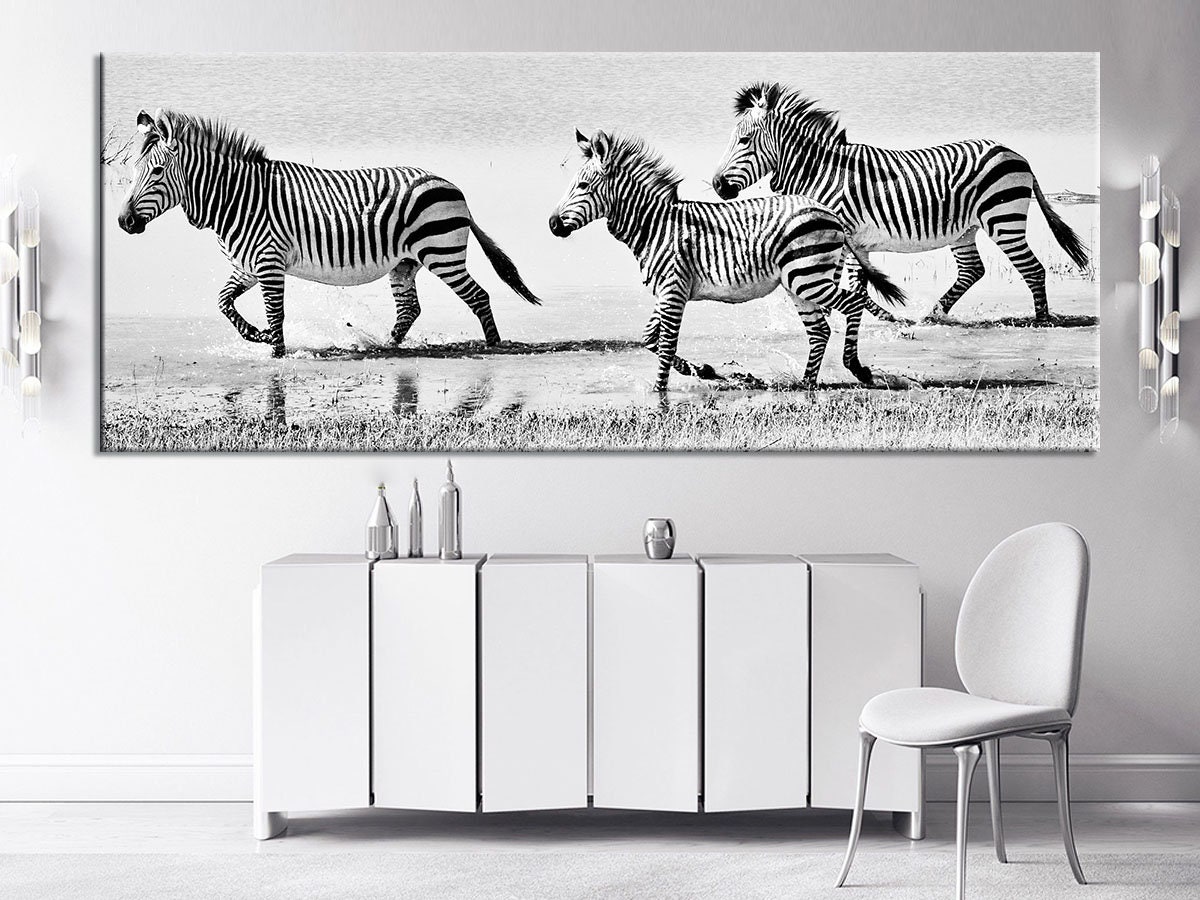 Zebra-Wand-Dekor schwarz und weiß moderne Druck Tiere Zebra | Etsy