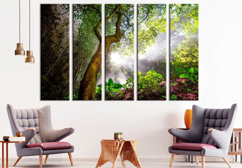 Forest Tapestry Wall Decor Forest Wall Art Sets Trees Art - Etsy