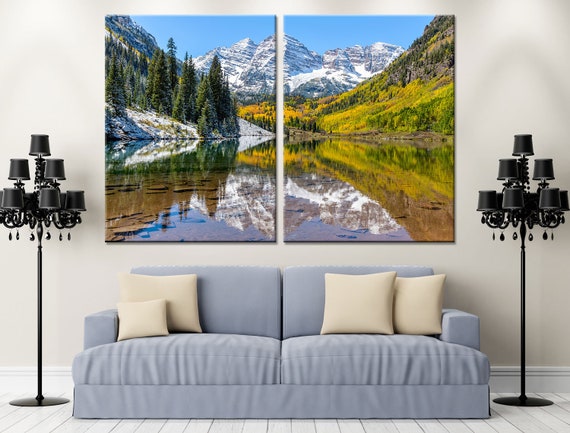 Alpine Wall Decor Alpine Landscape Wall Art Mountains Canvas | Etsy