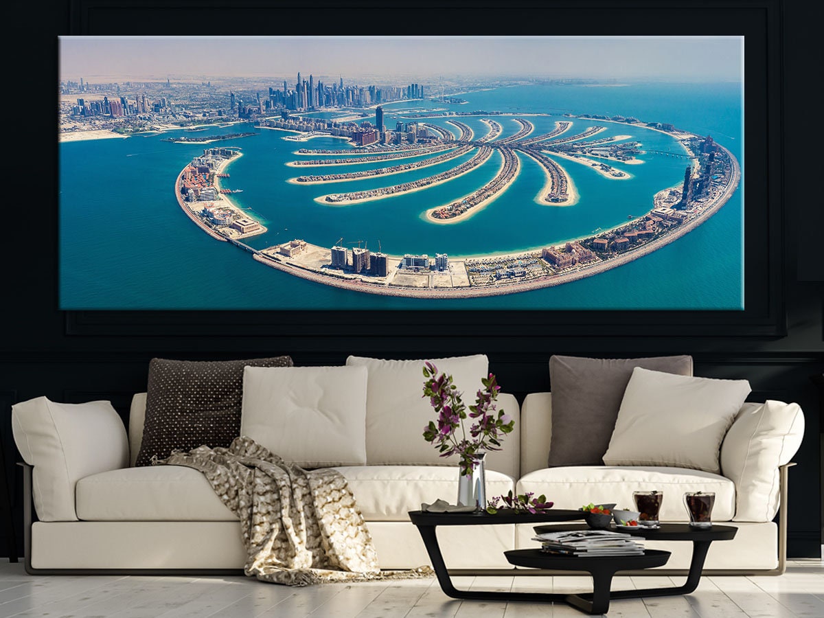 Palm Jumeira Wall Art Dubai Wall Art Sets Summer Day Wall - Etsy