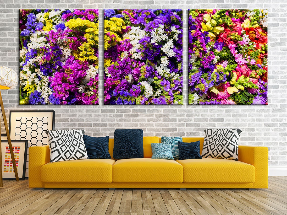 Colorful Flowers Wall Decor Petals Wall Art Decor Fresie - Etsy