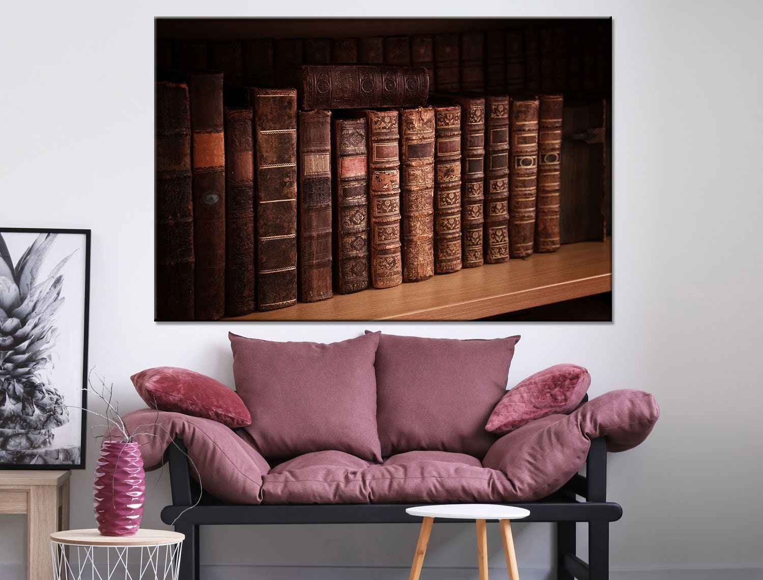 Book Shelf Wall Decor Aesthetic Wall Art Sets Old Book Art | Etsy