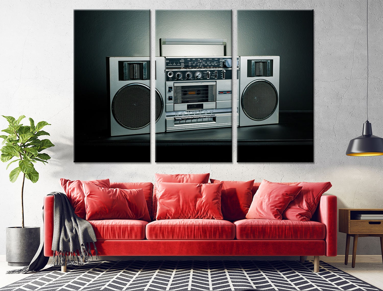Radio Wall Decor Boom Box Canvas Vintage Art Print Retro Wall - Etsy