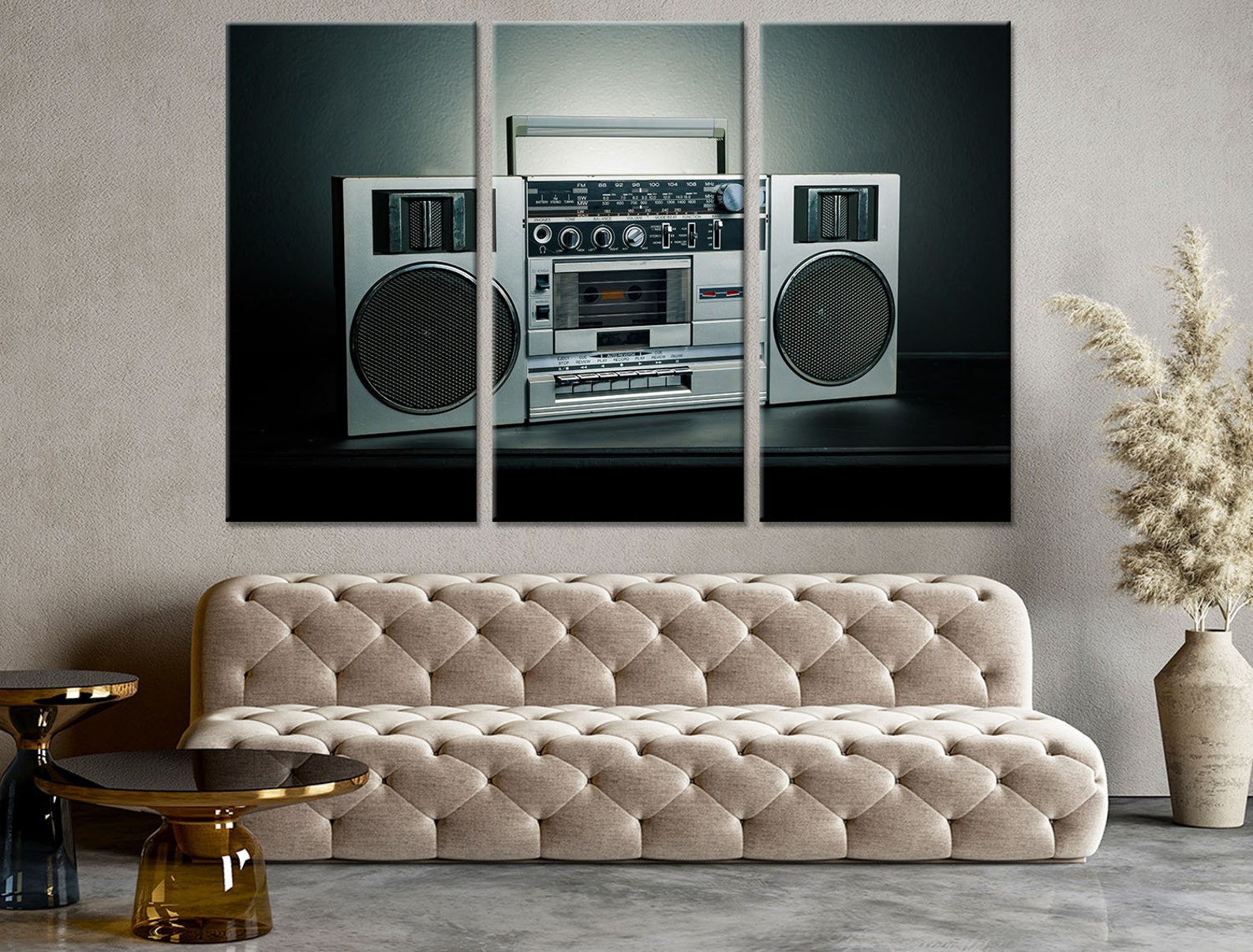 Radio Wall Decor Boom Box Canvas Vintage Art Print Retro Wall - Etsy