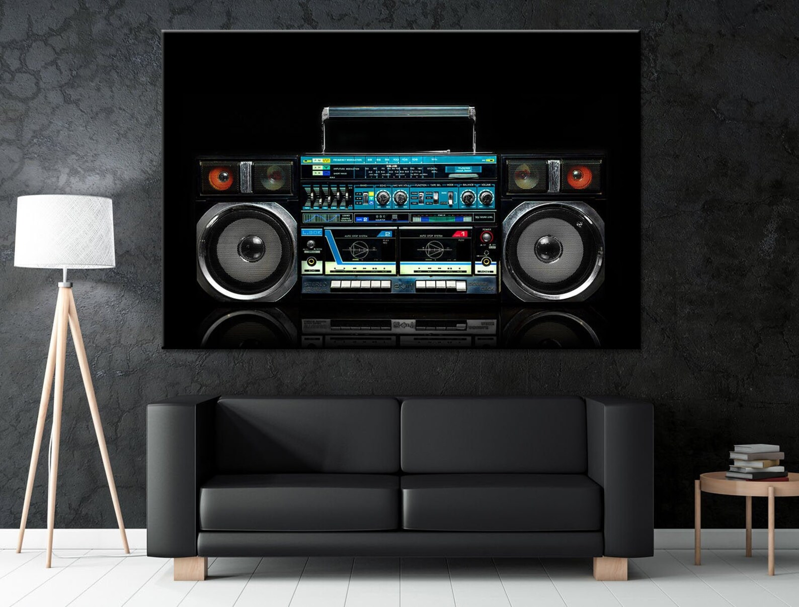 Radio wall decor Boom box canvas Vintage art print Retro wall | Etsy