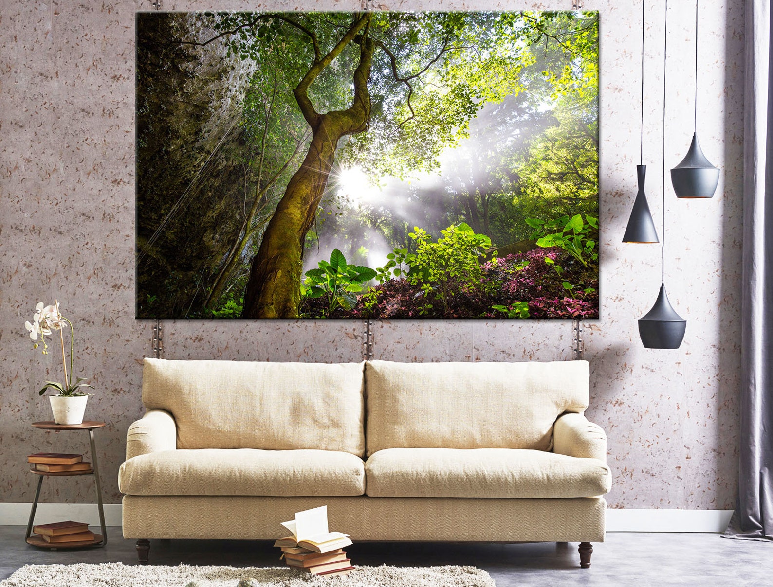 Forest Tapestry Wall Decor Forest Wall Art Sets Trees Art - Etsy