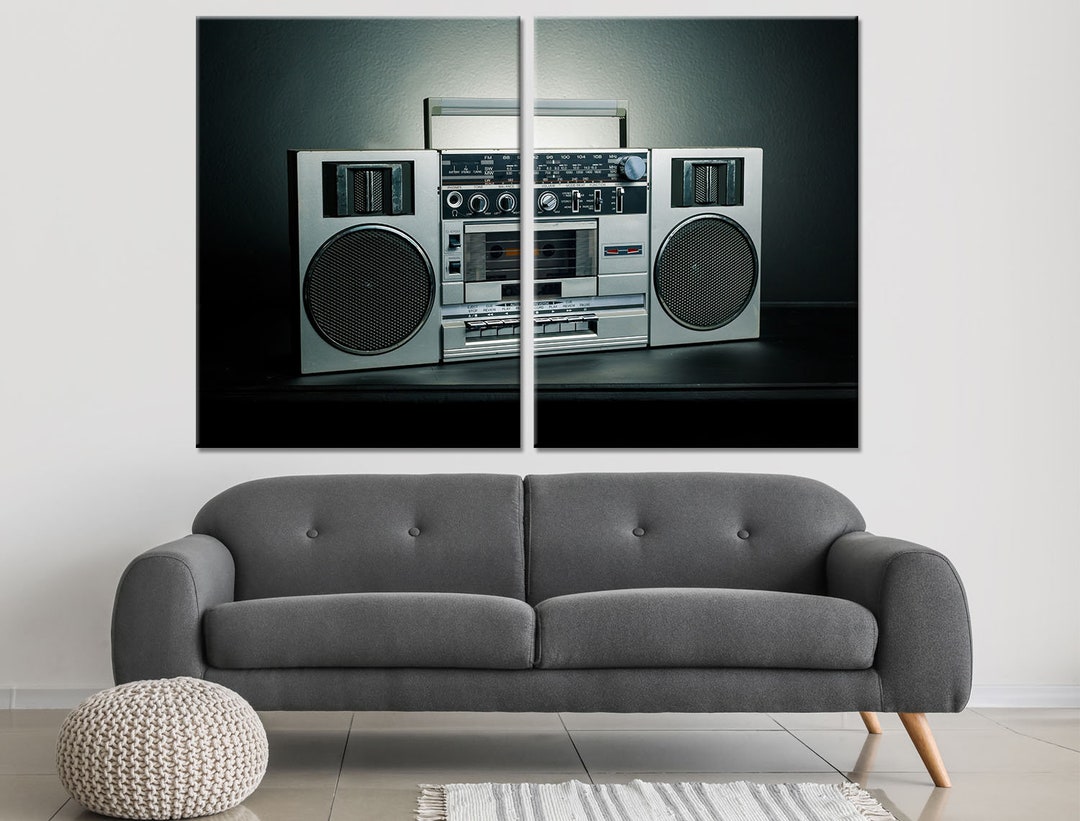 Radio Wall Decor Boom Box Canvas Vintage Art Print Retro Wall - Etsy