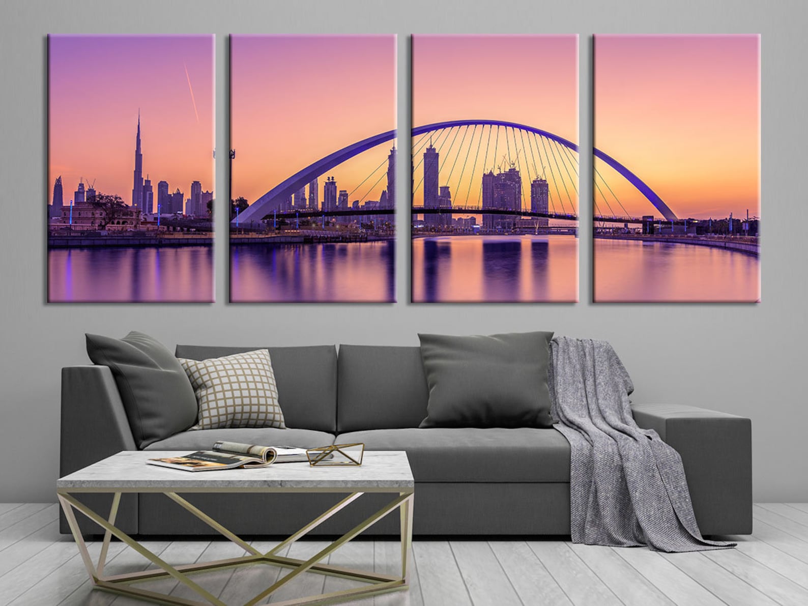 Dubai Wall Art Sunrise in Dubai Wall Decor Cityscape Wall Art - Etsy
