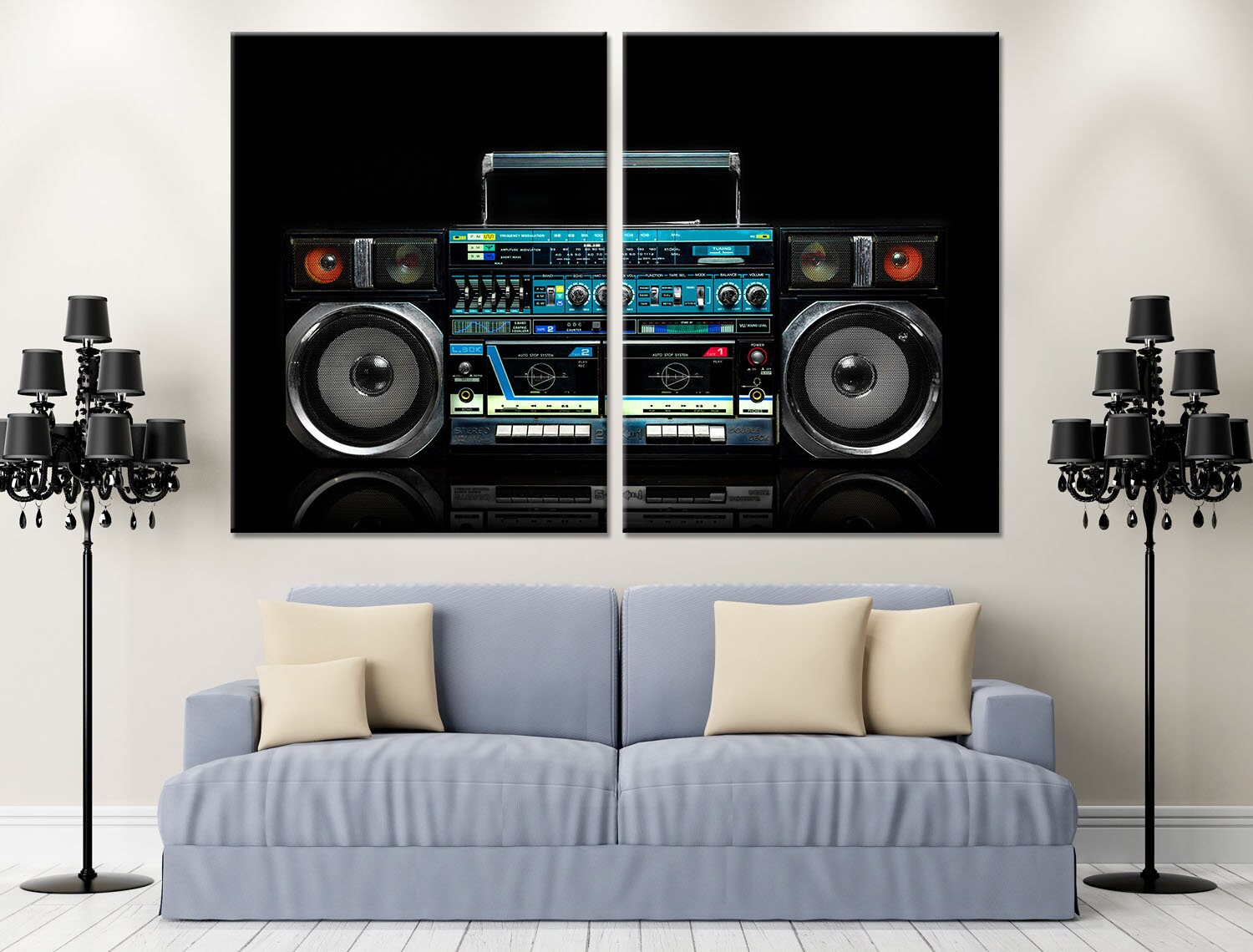 Radio Wall Decor Boom Box Canvas Vintage Art Print Retro Wall - Etsy