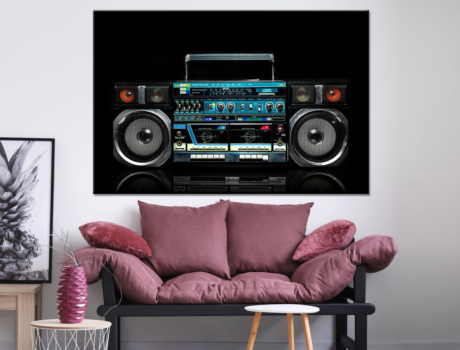 Radio Wall Decor Boom Box Canvas Vintage Art Print Retro Wall - Etsy