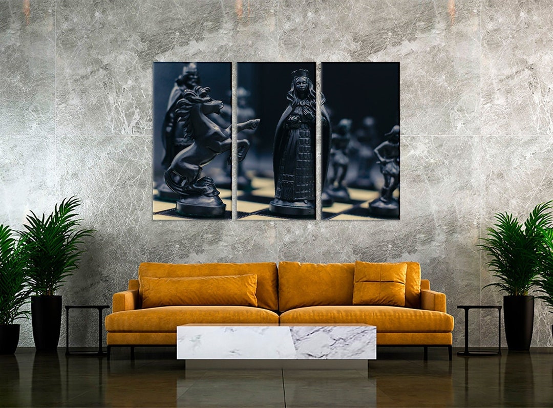 Chess Poster Chess Wall Art Decor Chess Piece Print on Canvas Game ...