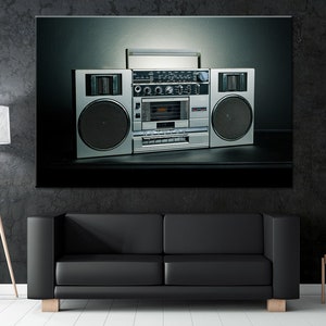 Radio Wall Decor Boom Box Canvas Vintage Art Print Retro Wall - Etsy