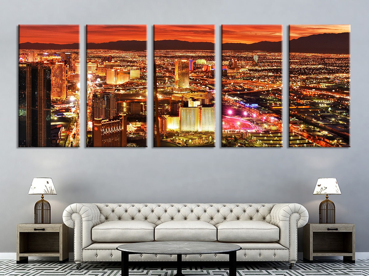 Cityscape art decor Cityscape large print Night cityscape | Etsy