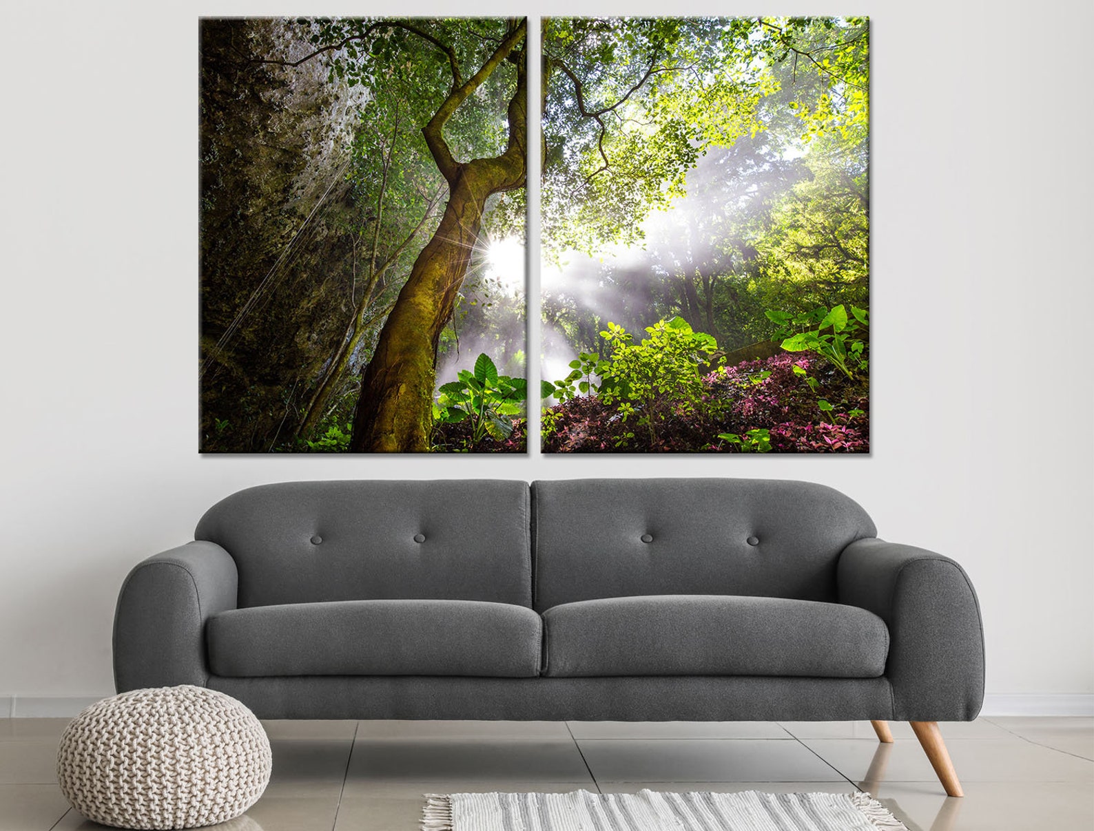 Forest Tapestry Wall Decor Forest Wall Art Sets Trees Art - Etsy