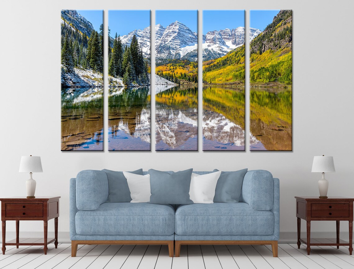 Alpine wall decor Alpine landscape wall art Mountains canvas | Etsy