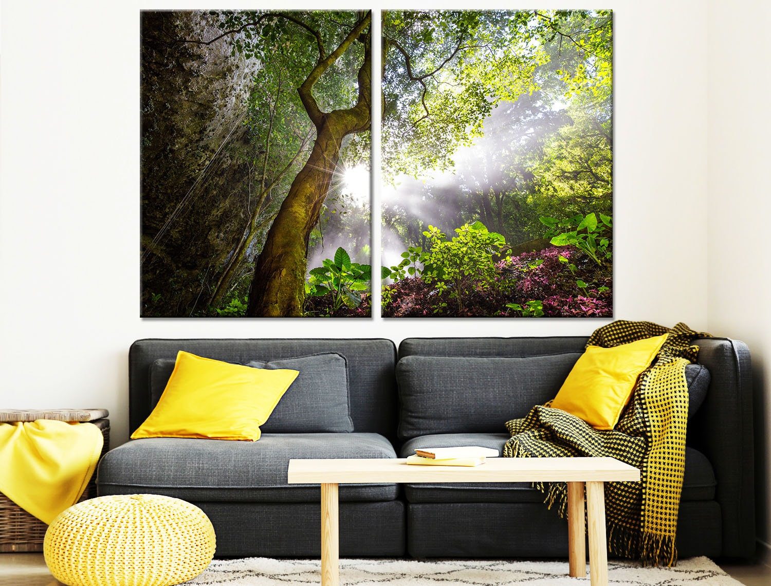 Forest Tapestry Wall Decor Forest Wall Art Sets Trees Art - Etsy